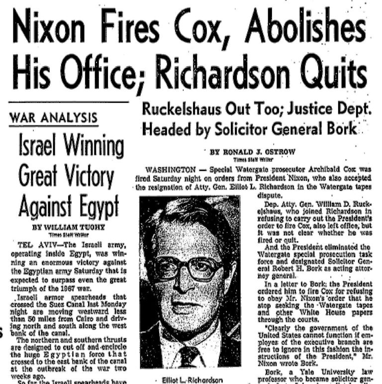 Saturday Night Massacre - Watergate Odyssey - 1973